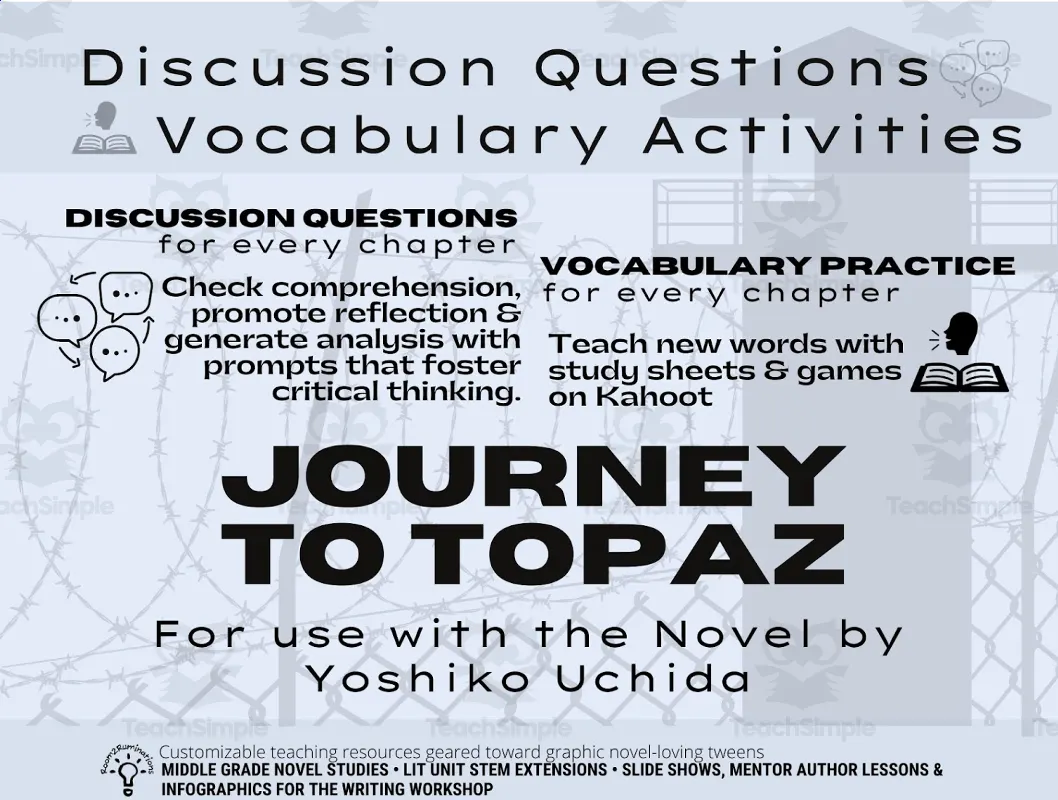 "Journey to Topaz" Discussion Questions + Vocabulary by Teach Simple