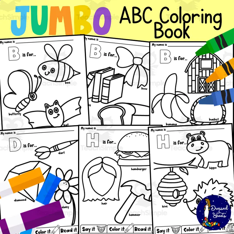 Jumbo ABC Coloring Book by Teach Simple