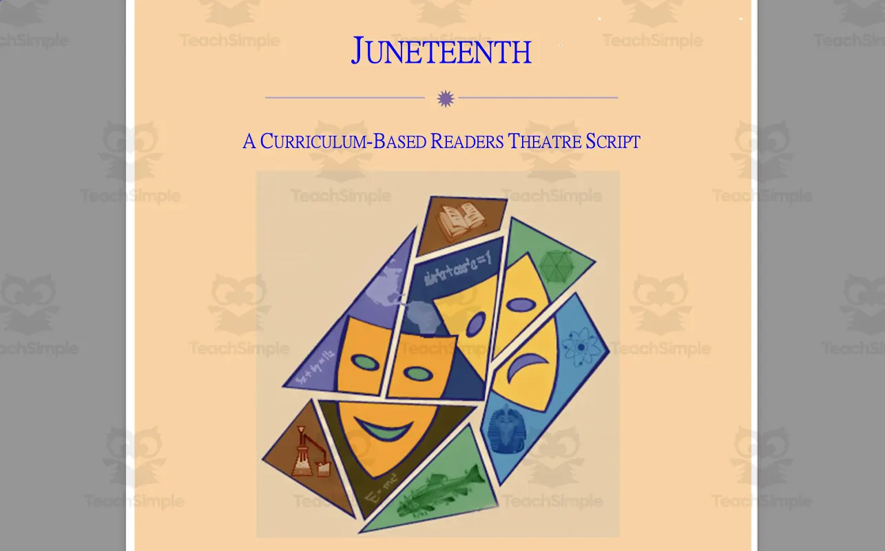 Juneteenth Readers Theatre Script by Teach Simple