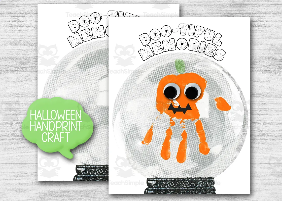 Kids Halloween Handprint Craft, Homeschool Printable, Autumn Activity ...