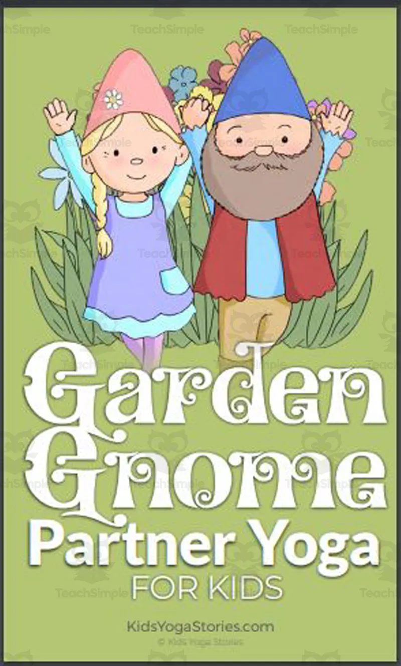 Kids Yoga Stories: Garden Gnome Partner Yoga Cards for Kids by Teach Simple