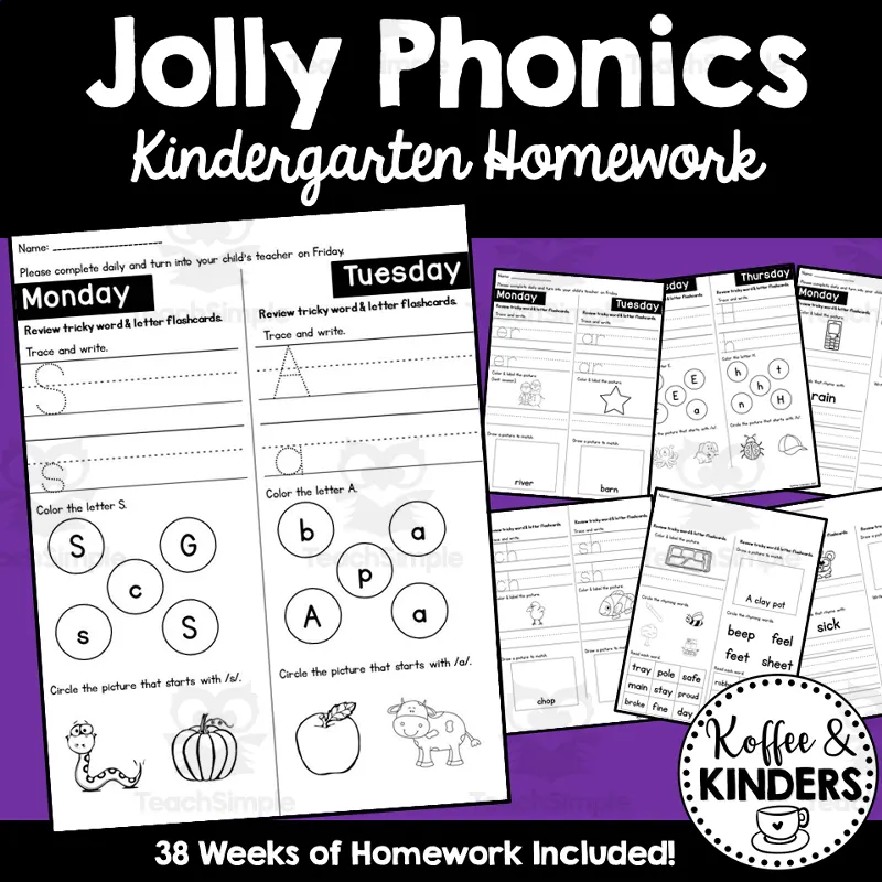 Kindergarten Homework - Entire Year by Teach Simple