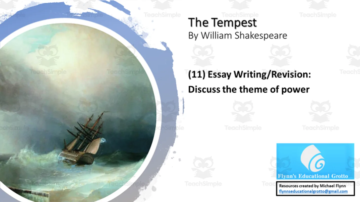 KS4 Literature: (11) ‘The Tempest’ – Guided Essay Writing by Teach Simple