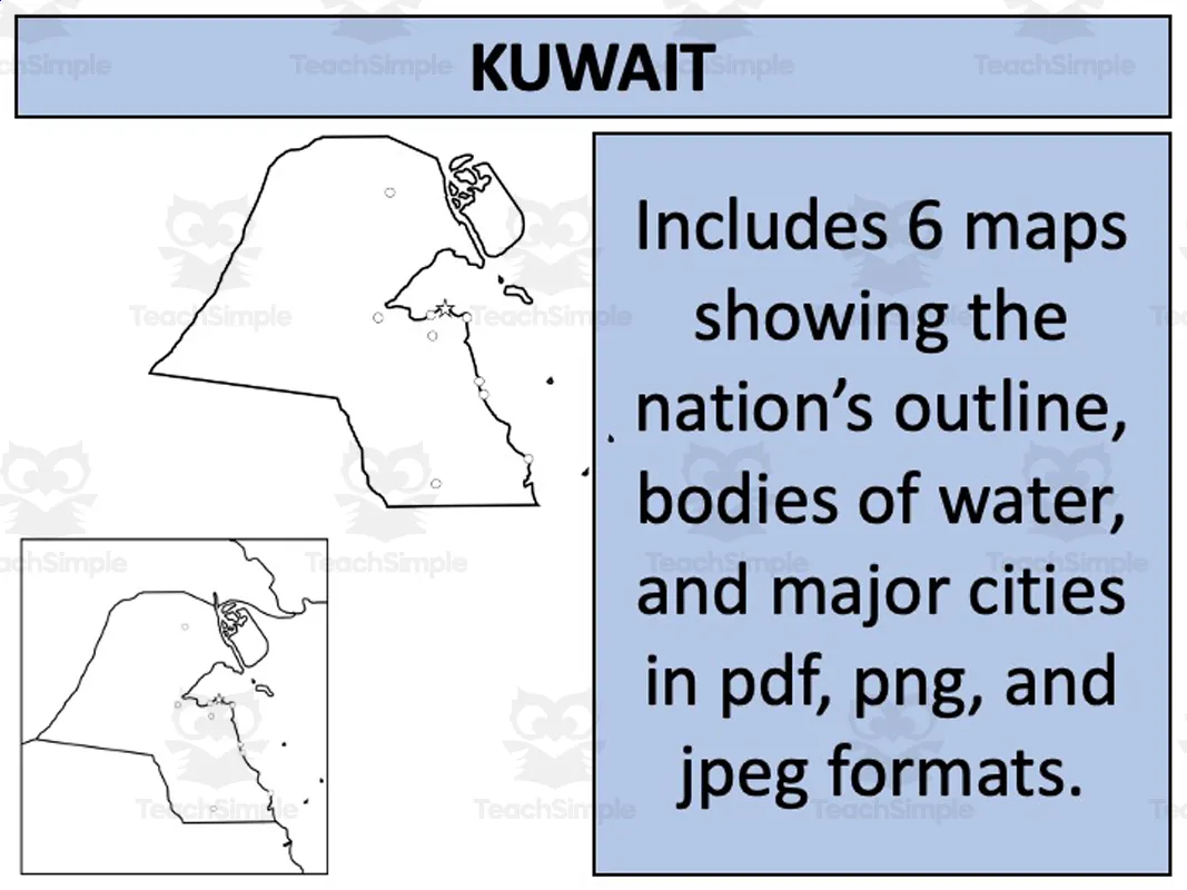Kuwait Map Resources by Teach Simple