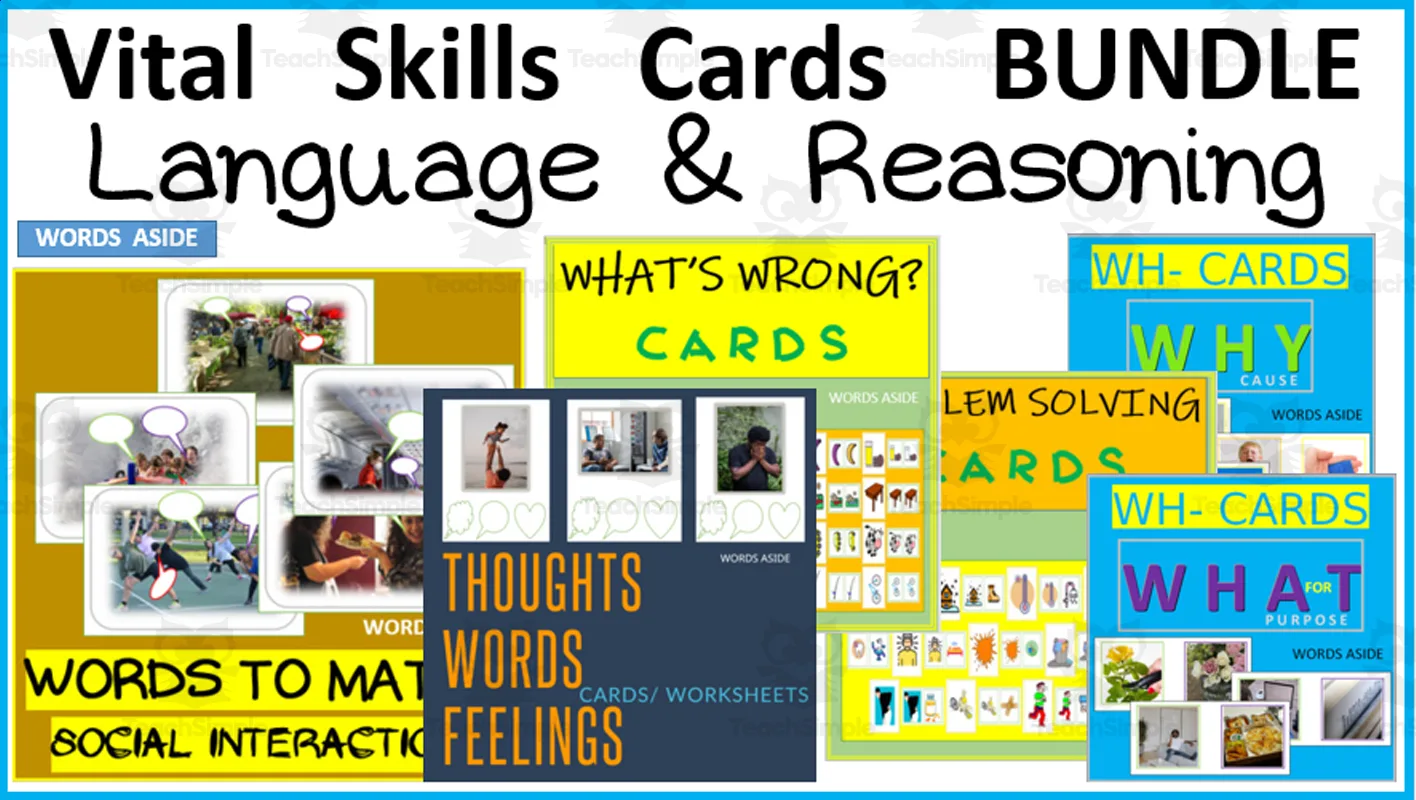 Language and Reasoning Skills Cards BUNDLE by Teach Simple