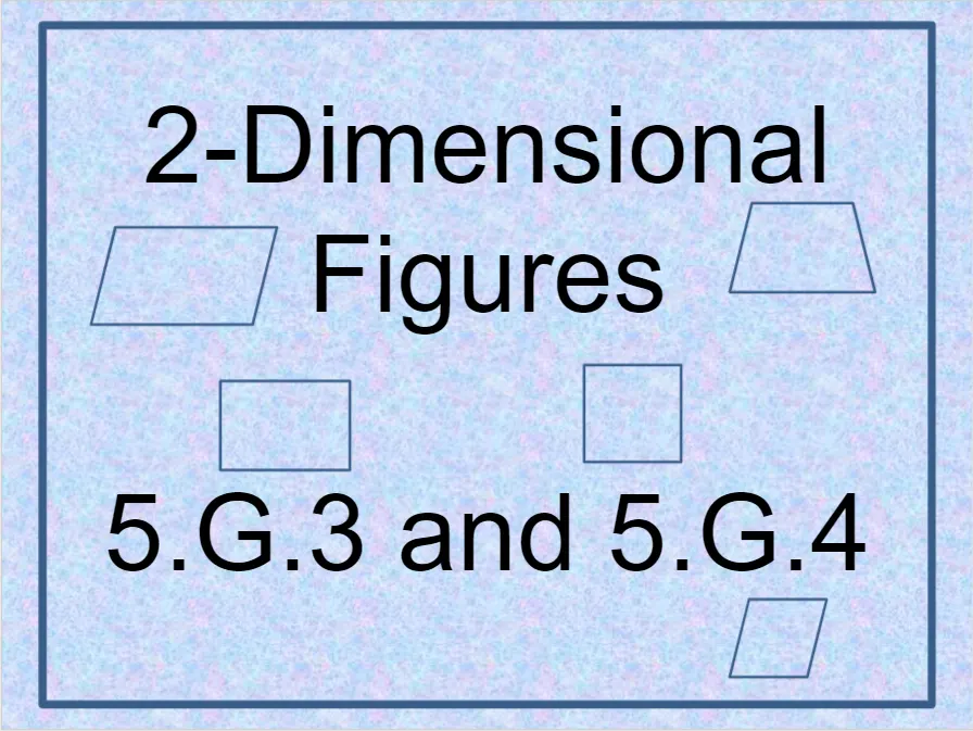 Learning 2-D Figures | 5.G.3 and 5.G.4 On-line by Teach Simple