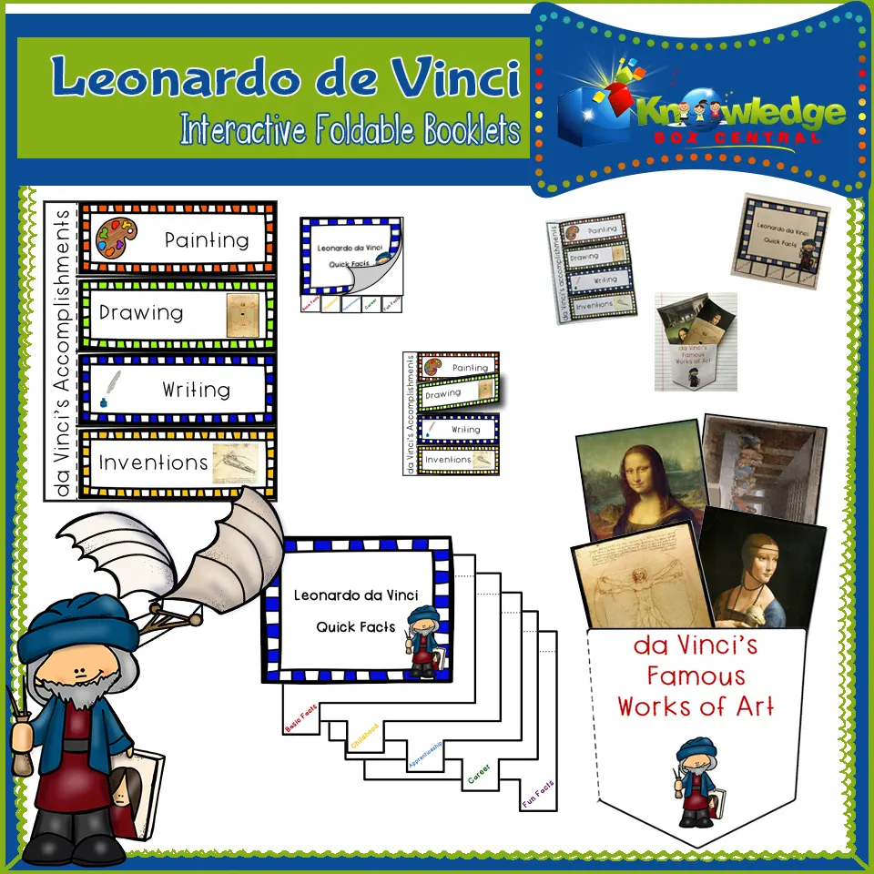 Leonardo da Vinci Interactive Foldable Booklets - EBOOK by Teach Simple
