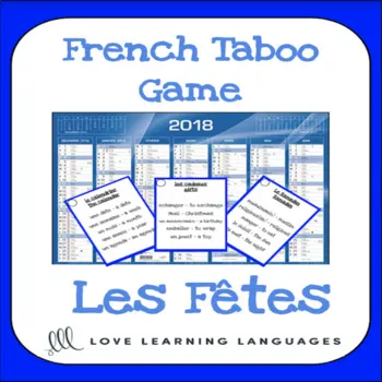 Les fêtes et les jours fériés - French taboo speaking game - Holidays ...