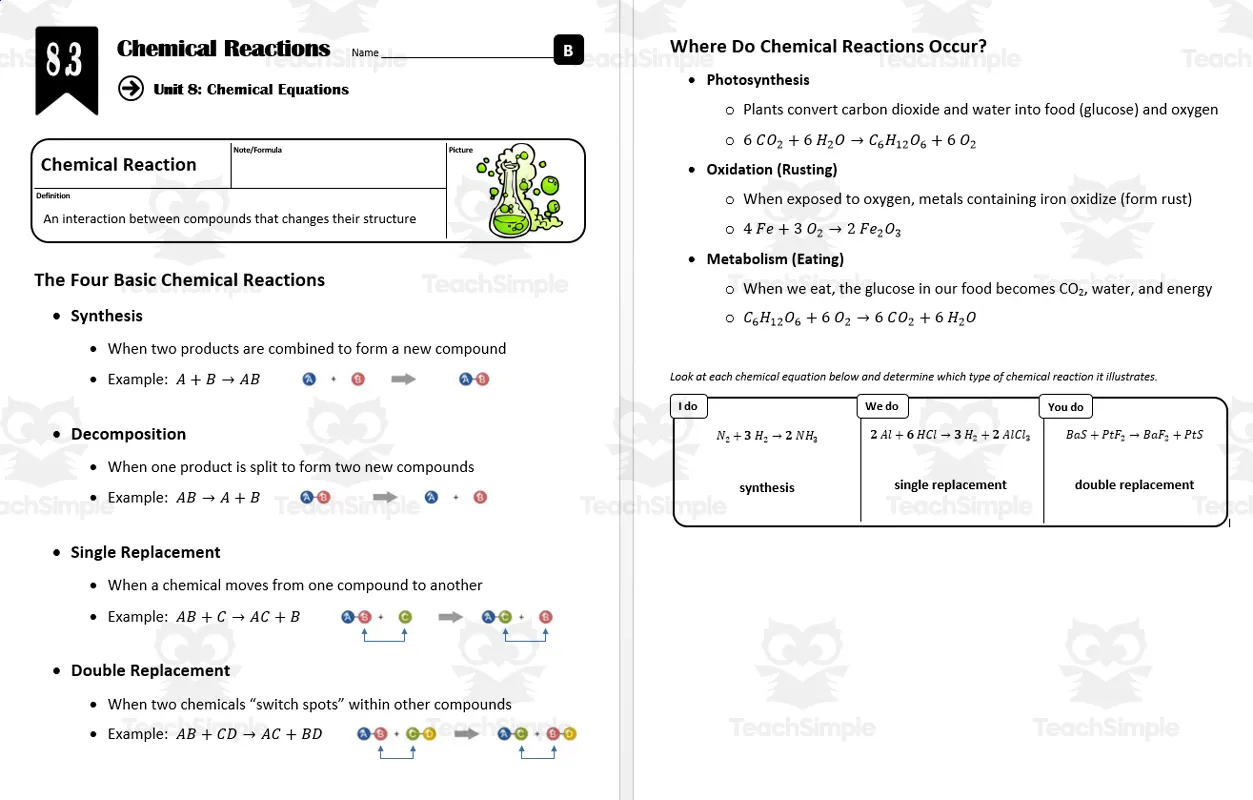 Lesson 8.3 - Chemical Reactions by Teach Simple