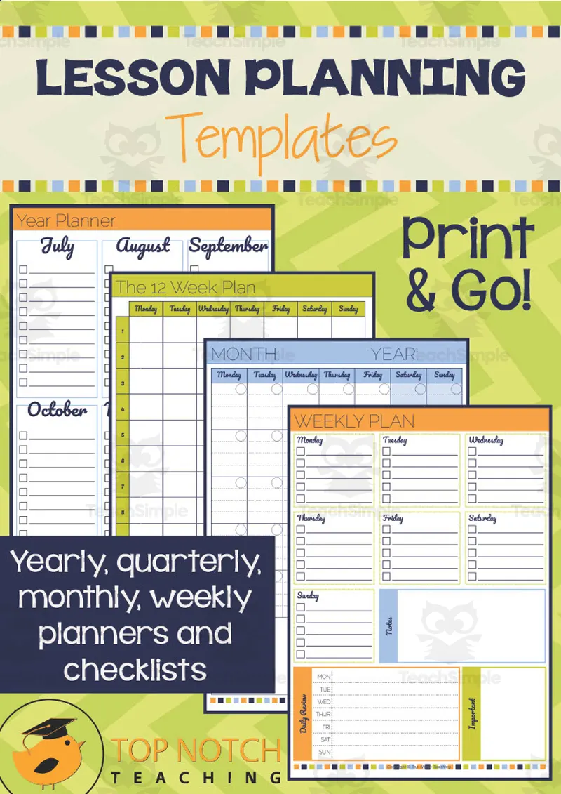 Lesson Planning Templates by Teach Simple
