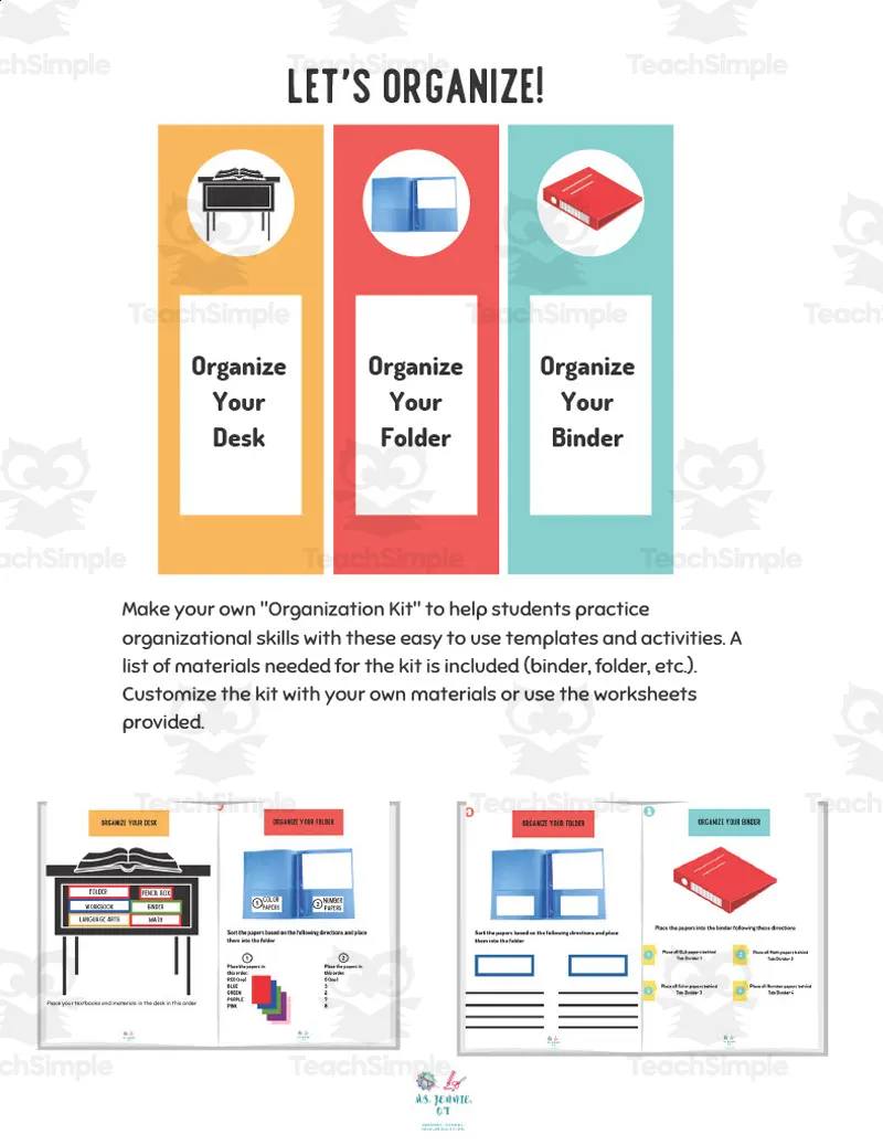 Let's Organize! | Student Organization Kit by Teach Simple