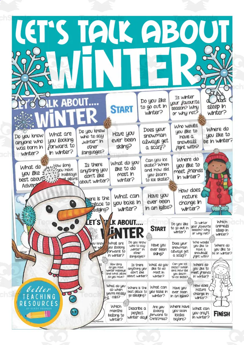 Let's Talk About Winter Board Game by Teach Simple