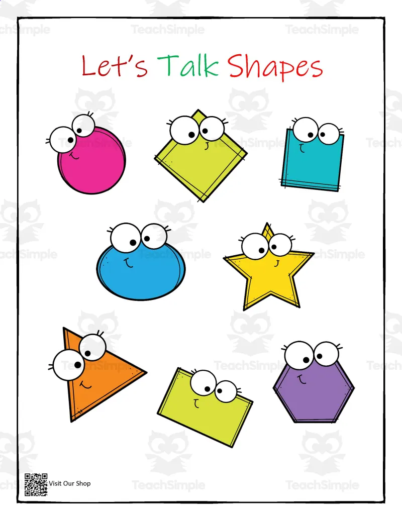 Let's Talk Shapes PreSchool Kindergarten Homeschool Printables by Teach ...