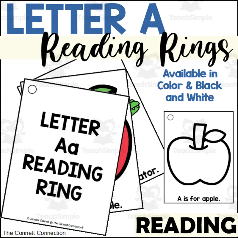 Letter A Reading Rings by Teach Simple