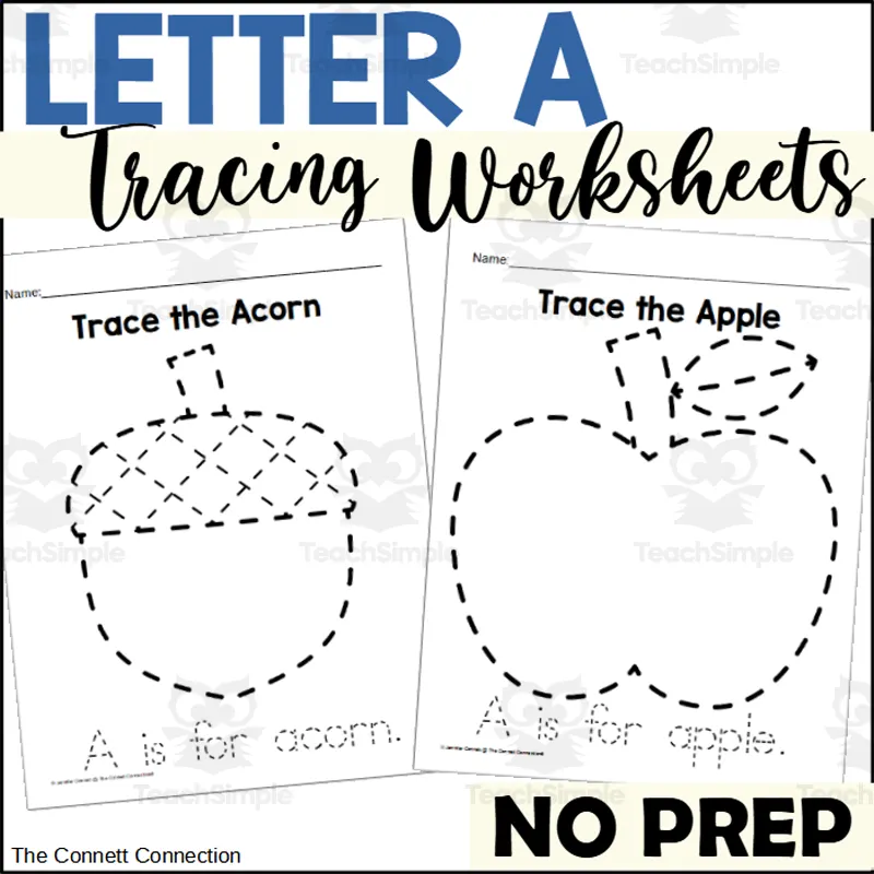Letter A Tracing Worksheets by Teach Simple