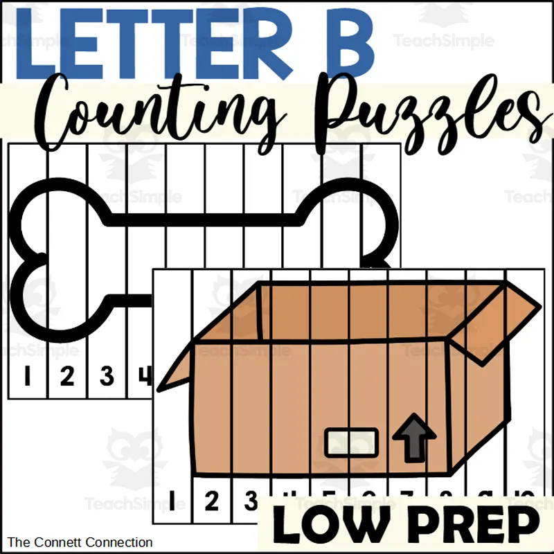 Letter B Counting to 10 Puzzles by Teach Simple