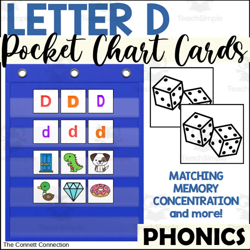 Letter D Pocket Chart Cards by Teach Simple