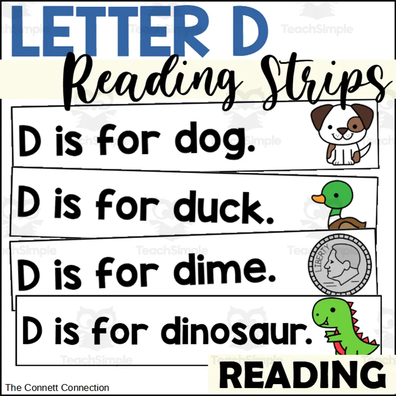Letter D Reading Strips by Teach Simple