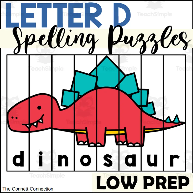 Letter D Spelling Puzzles by Teach Simple