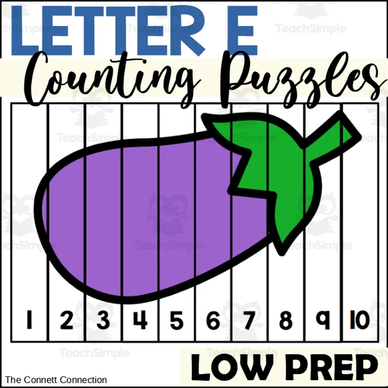 Letter E Counting to 10 Puzzles by Teach Simple