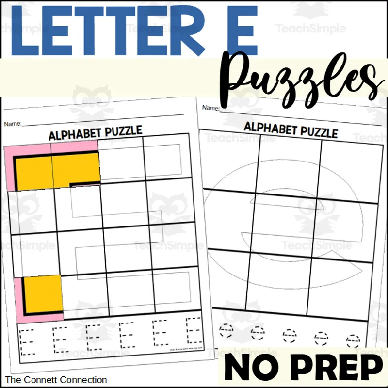 Letter E Puzzles by Teach Simple