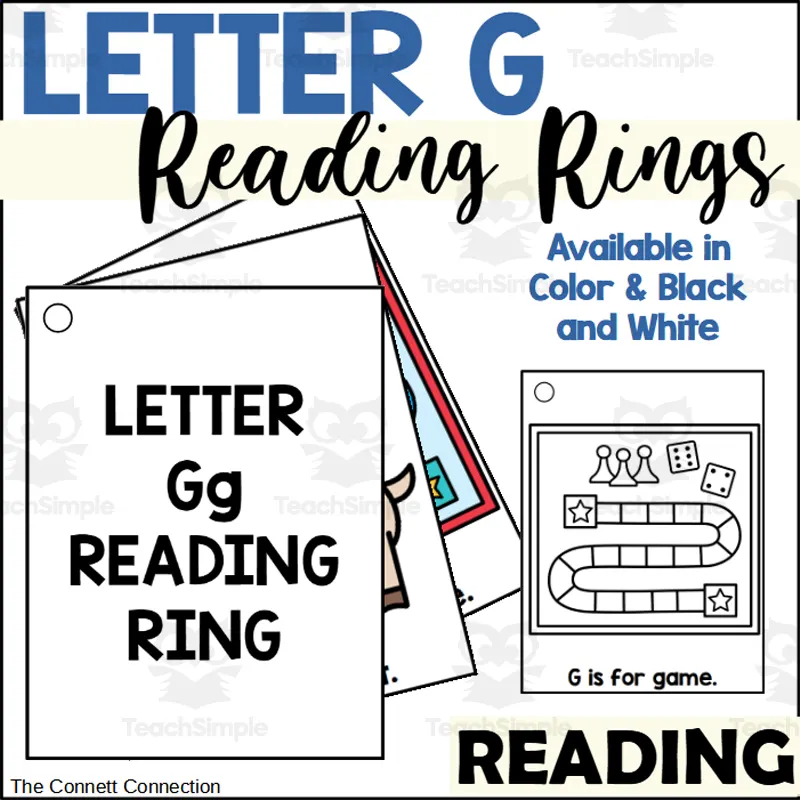 Letter G Reading Rings by Teach Simple