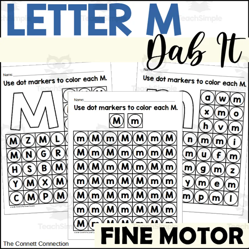Letter M Dab It Worksheets by Teach Simple