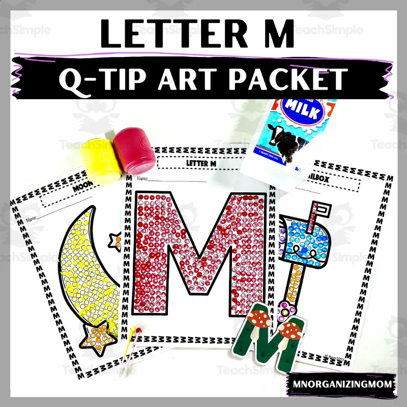 Letter M Q-Tip Packet by Teach Simple