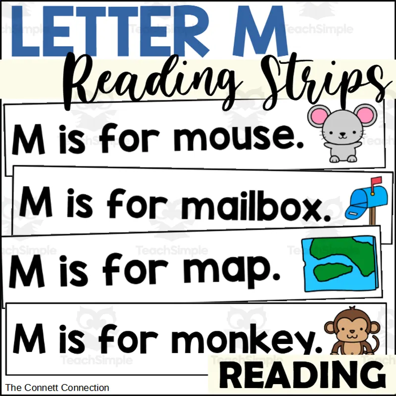 Letter M Reading Strips by Teach Simple