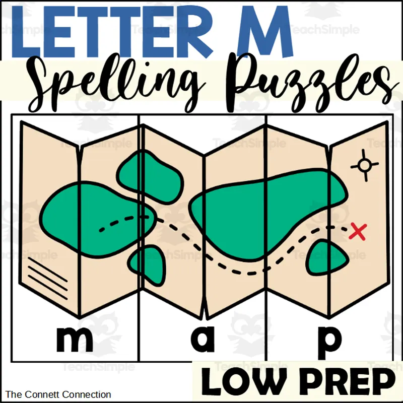 Letter M Spelling Puzzles by Teach Simple