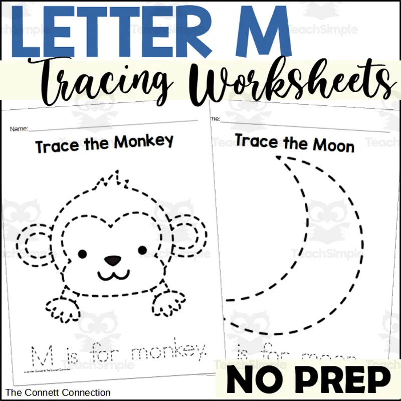 Letter M Tracing Worksheets by Teach Simple