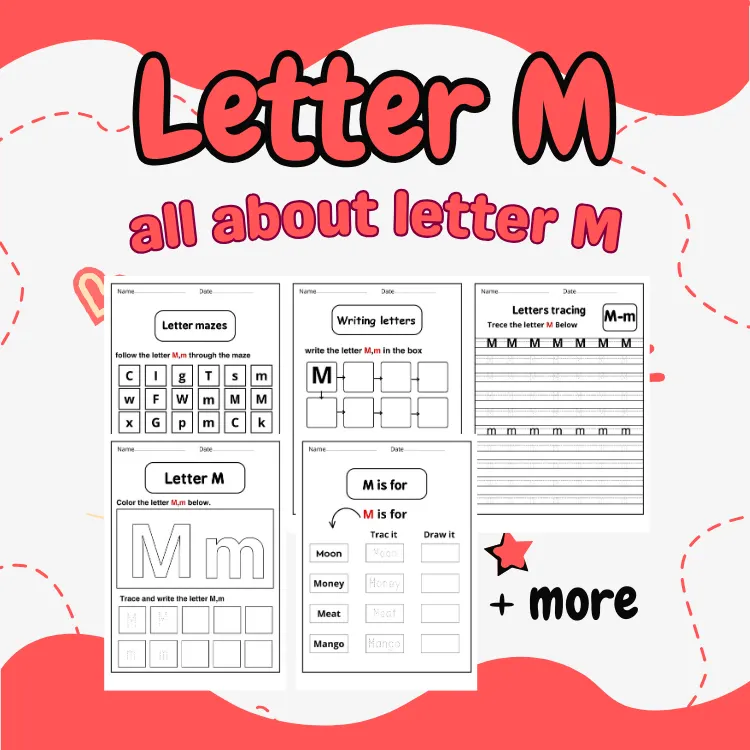 letter m worksheets for kindergarten - writing letter m worksheets by ...