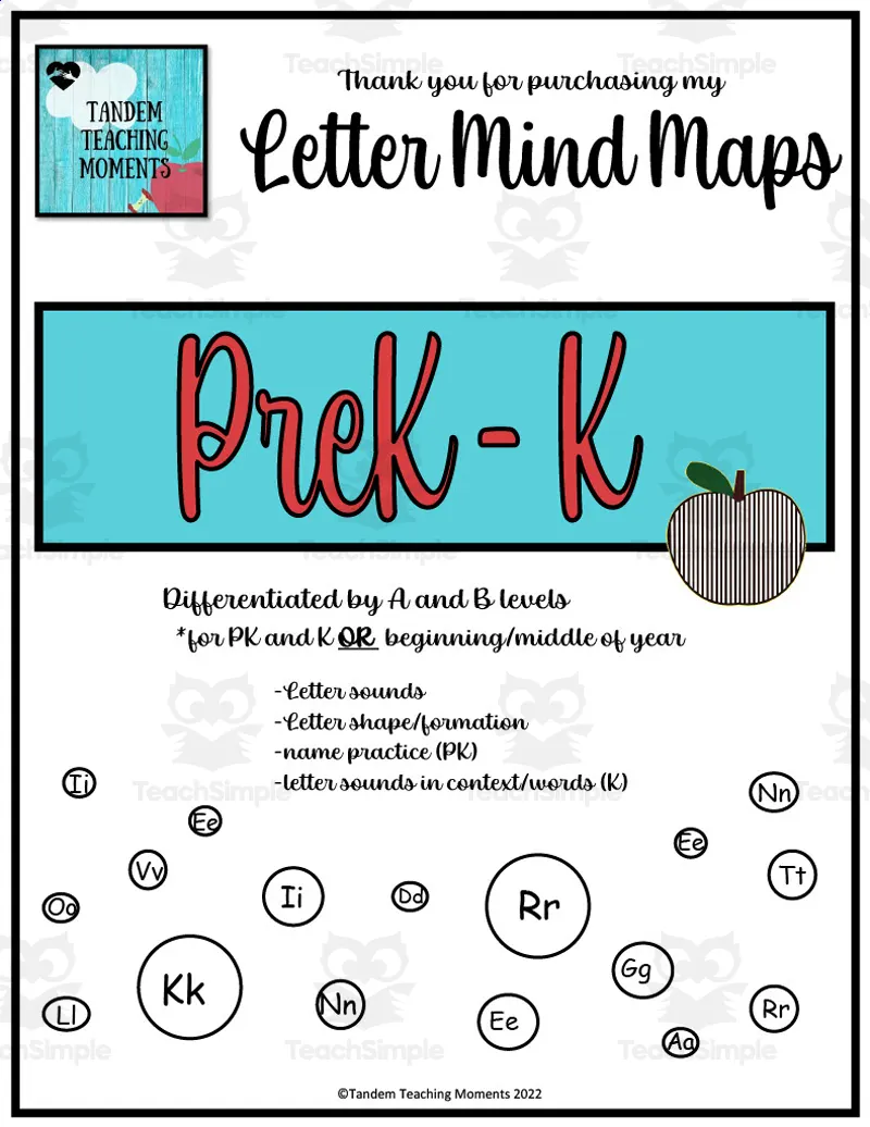 Letter Mind Maps by Teach Simple