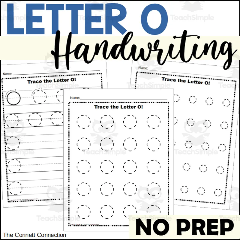 Letter O Handwriting Worksheets by Teach Simple