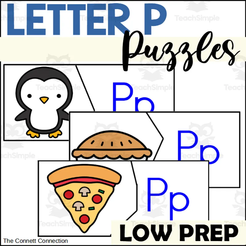 Letter P Beginning Sounds Puzzles by Teach Simple