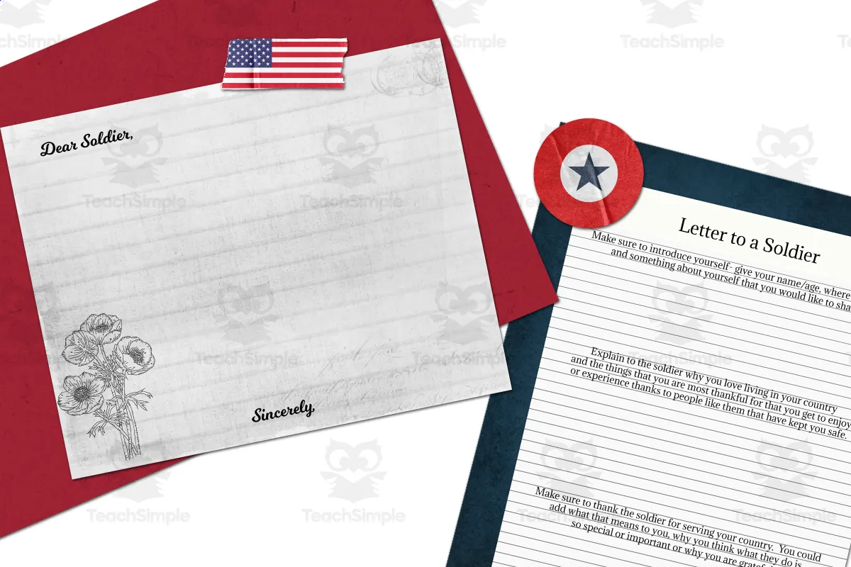 Letter to a Soldier Writing Activity, Memorial Day Classroom Decor ...