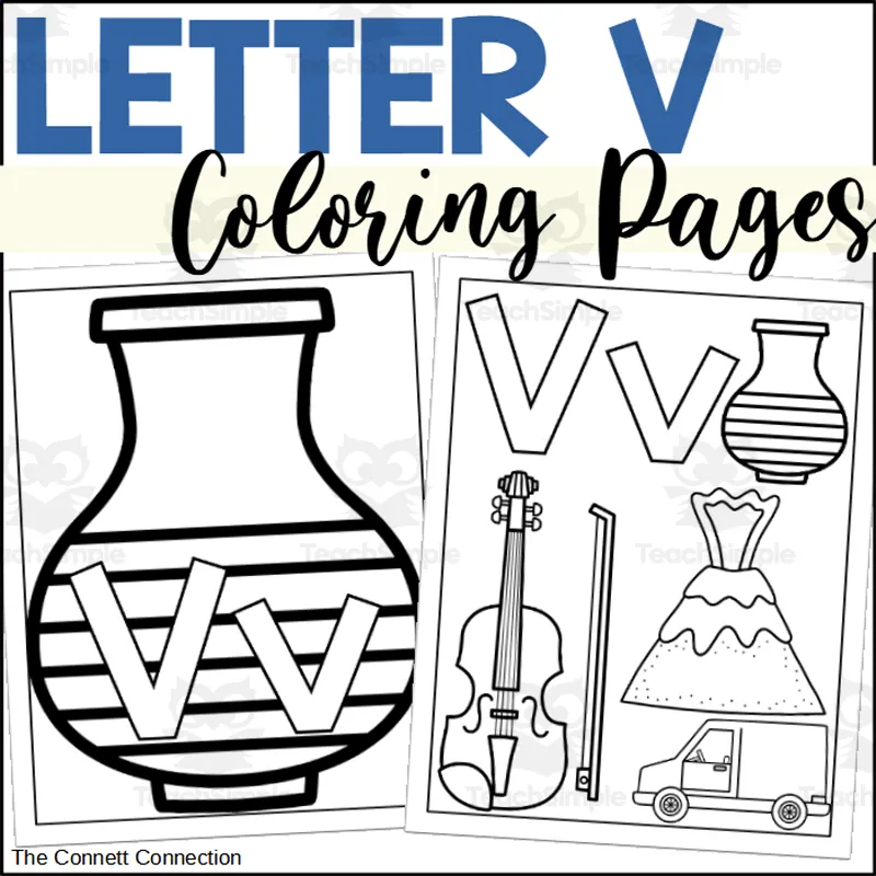 Letter V Coloring Pages by Teach Simple