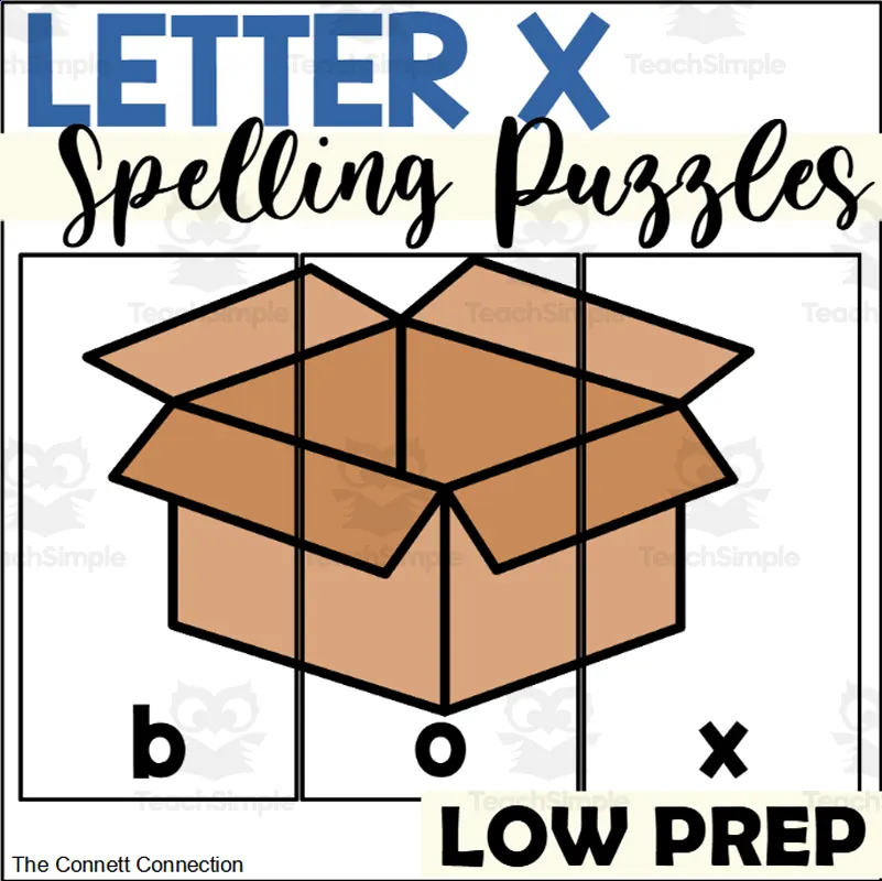 Letter X Spelling Puzzles by Teach Simple