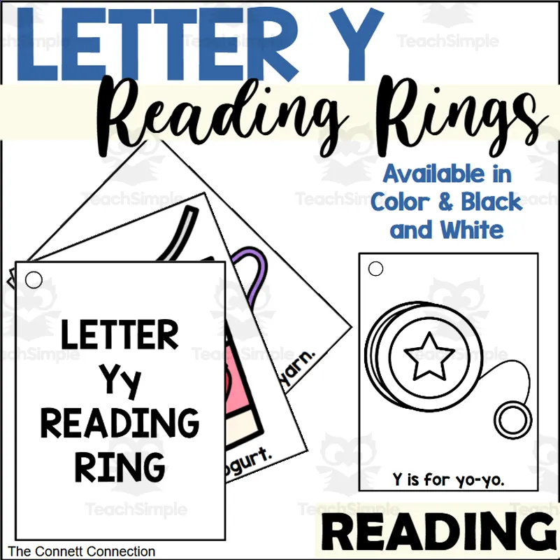 Letter Y Reading Rings by Teach Simple