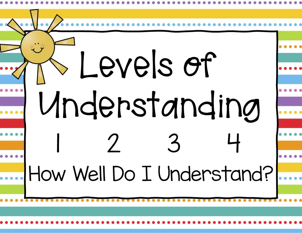 Levels of Understanding: How Well Do I Understand? Primary Grades by ...