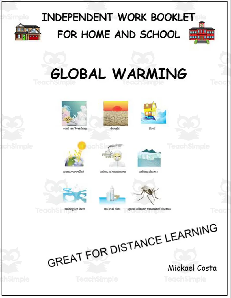 Literacy worksheets: Global warming indicators by Teach Simple