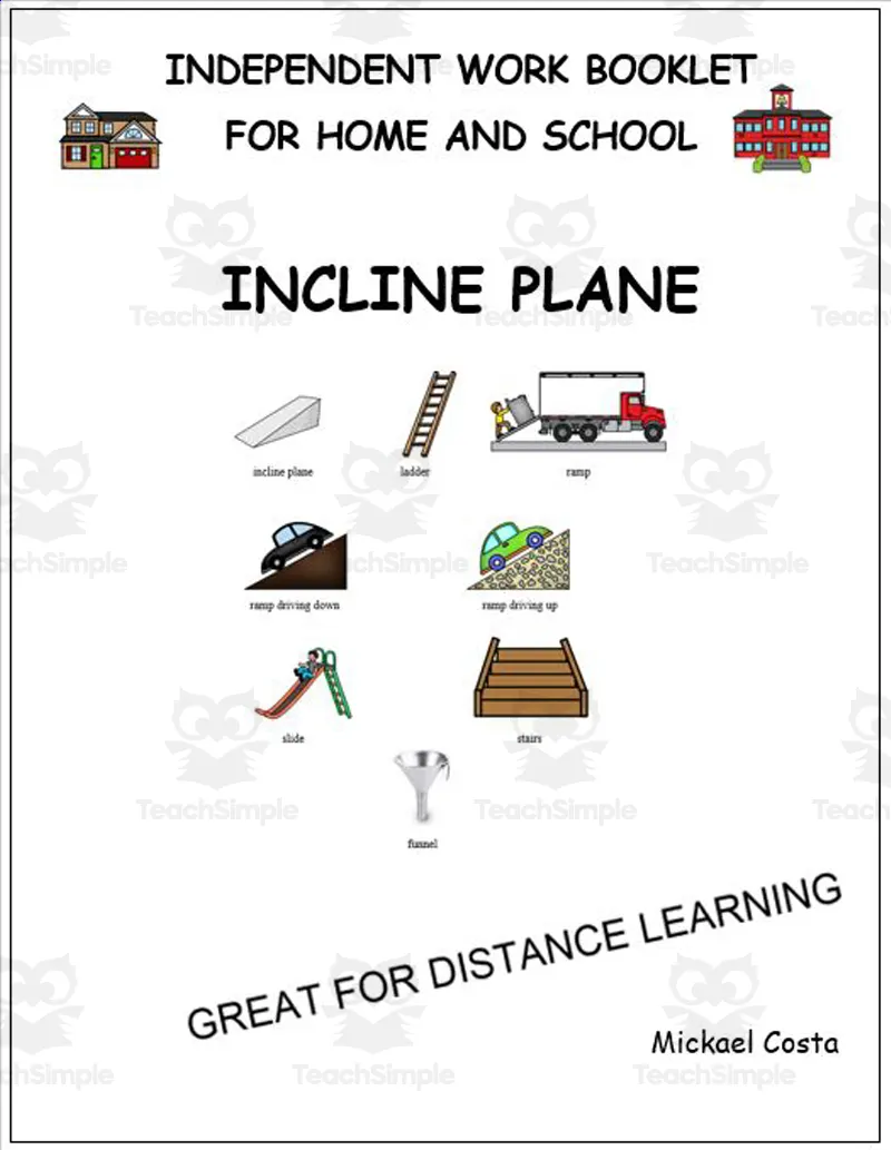 Literacy worksheets: inclined plane by Teach Simple