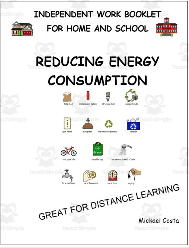 Literacy worksheets: Reducing energy consumption by Teach Simple