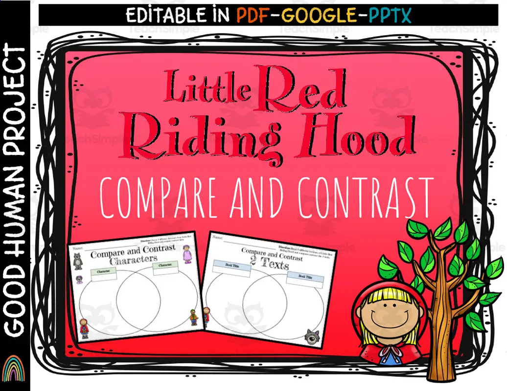 Little Red Riding Hood | Compare and Contrast | Editable Reading ...