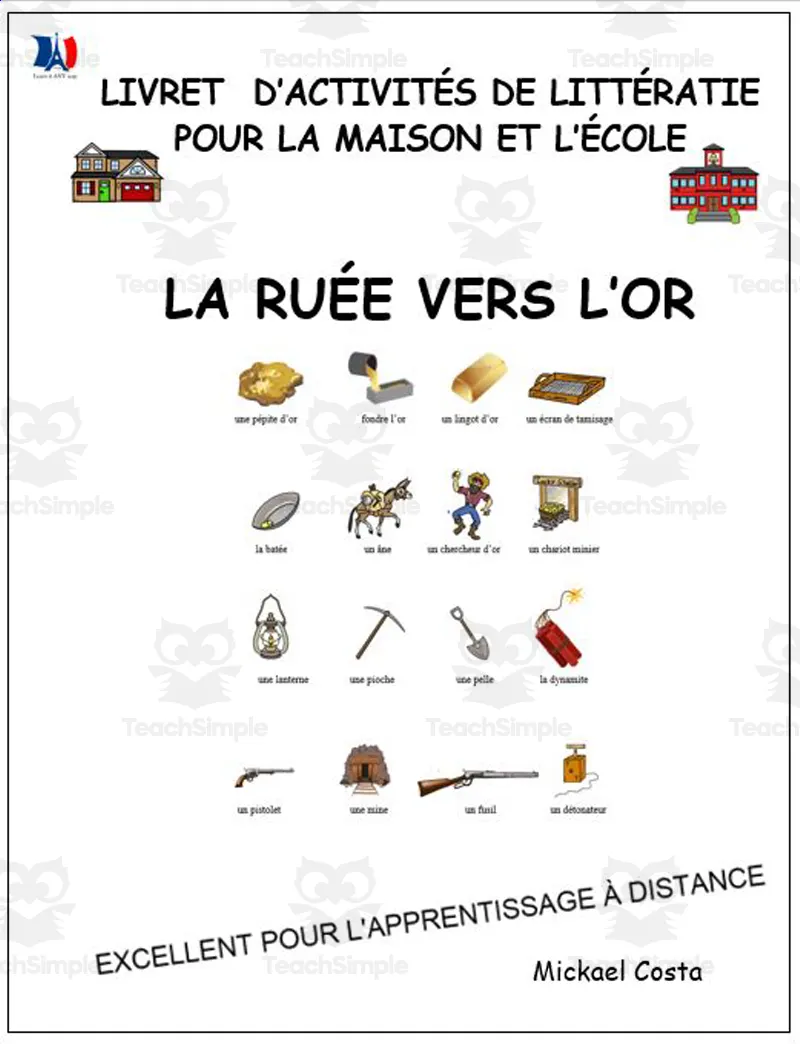 Livret d’activités de littératie et vocabulaire: La ruée vers l'or by ...