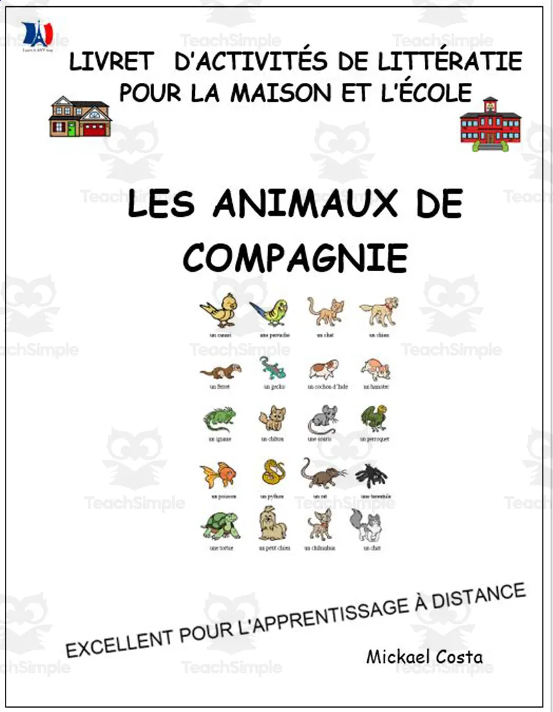 Livret d’activités de littératie et vocabulaire: Les animaux de ...