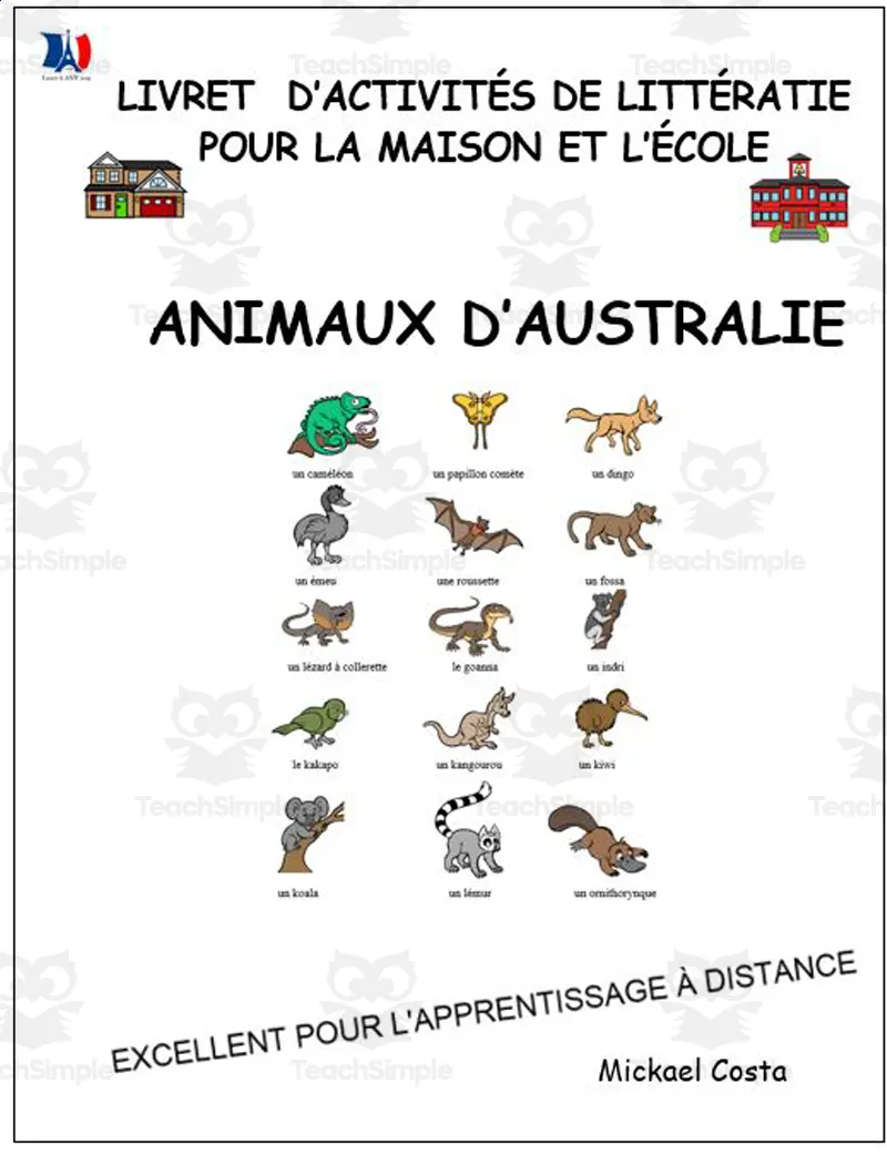 Livret d’activités de littératie et vocabulaire: Les animaux de l ...
