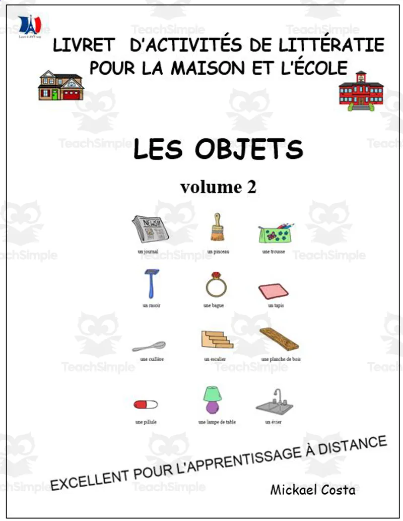 Livret d’activités de littératie et vocabulaire: Les objets volume 2 by ...
