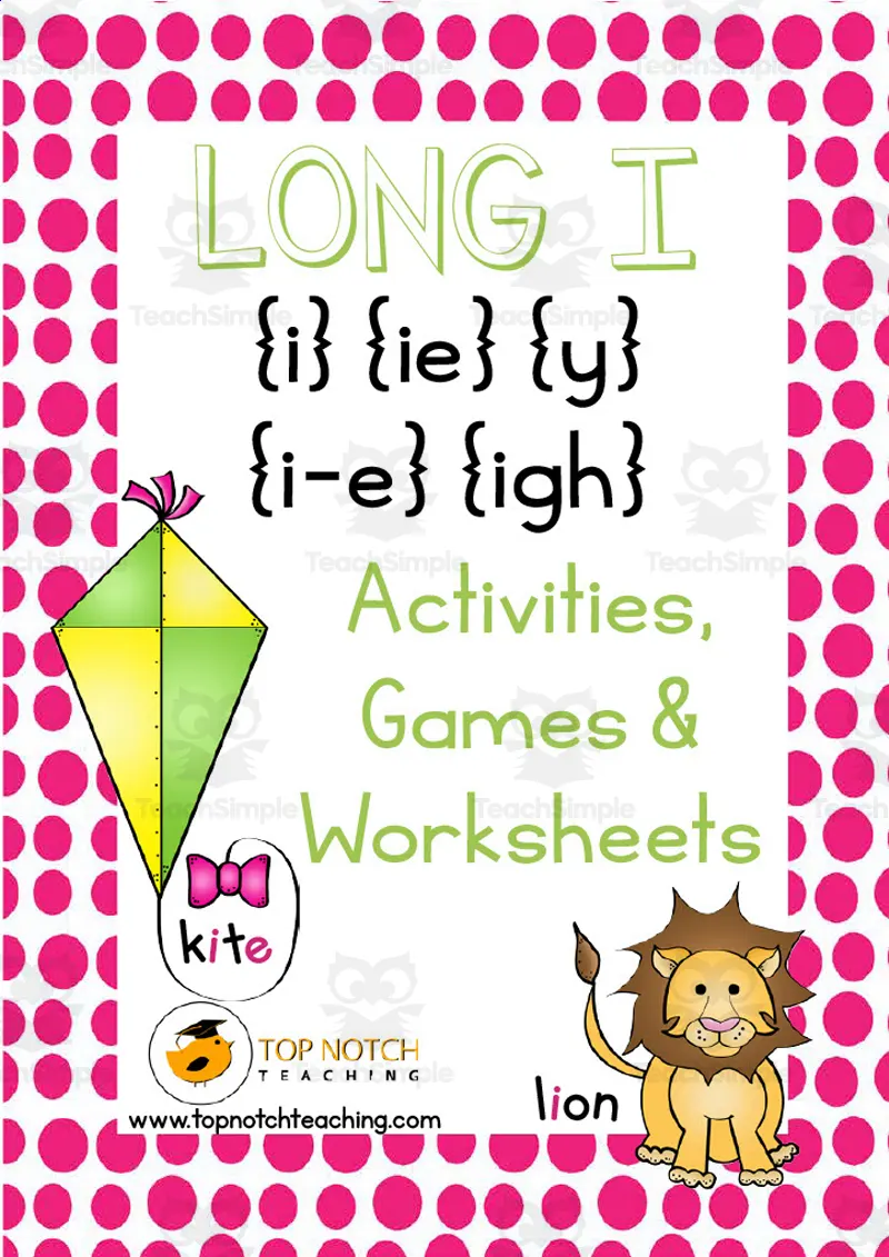 Long I Activity Packet by Teach Simple