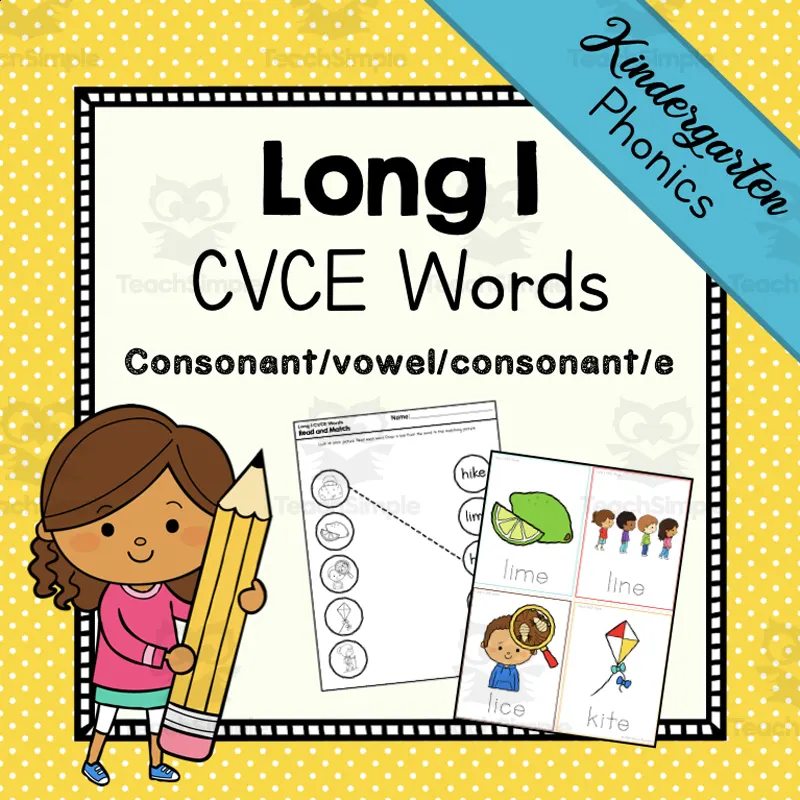 Long I CVCE Words Activity Packet by Teach Simple